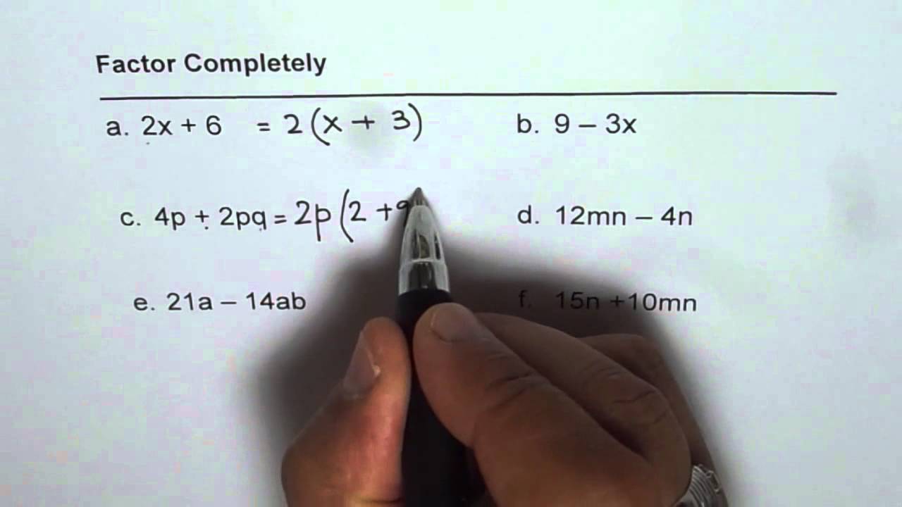 Factorization with Common Factors - YouTube