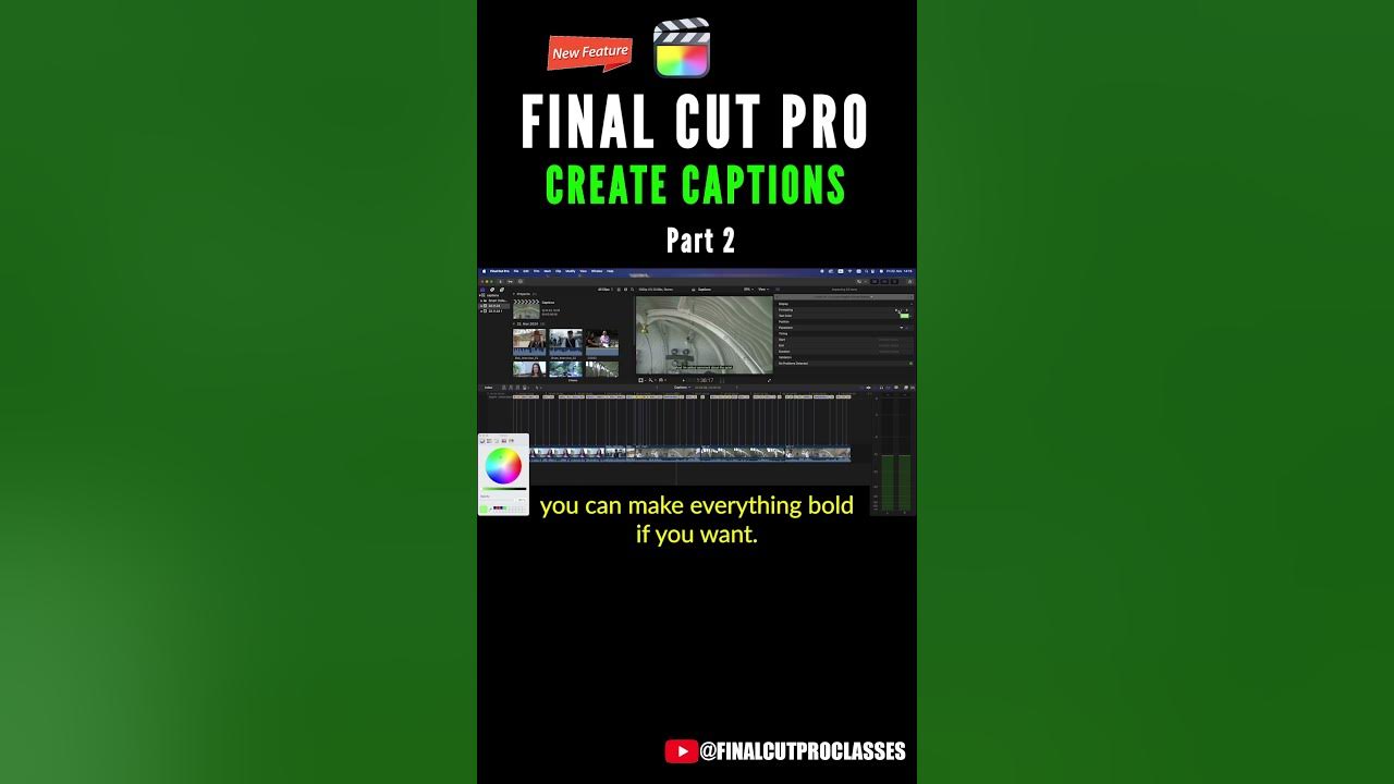 CREATING CAPTIONS IN FINAL CUT PRO #finalcutprotutorial #fcp #finalcutpro #fcpxtutorial #fcpx ...