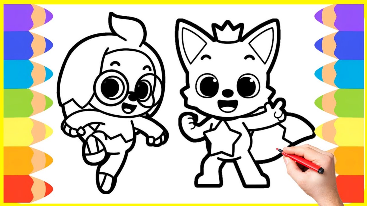 Coloring Hogi! Pinkfong | Drawing Coloring Pinkfong Wonderstar for Kids ...