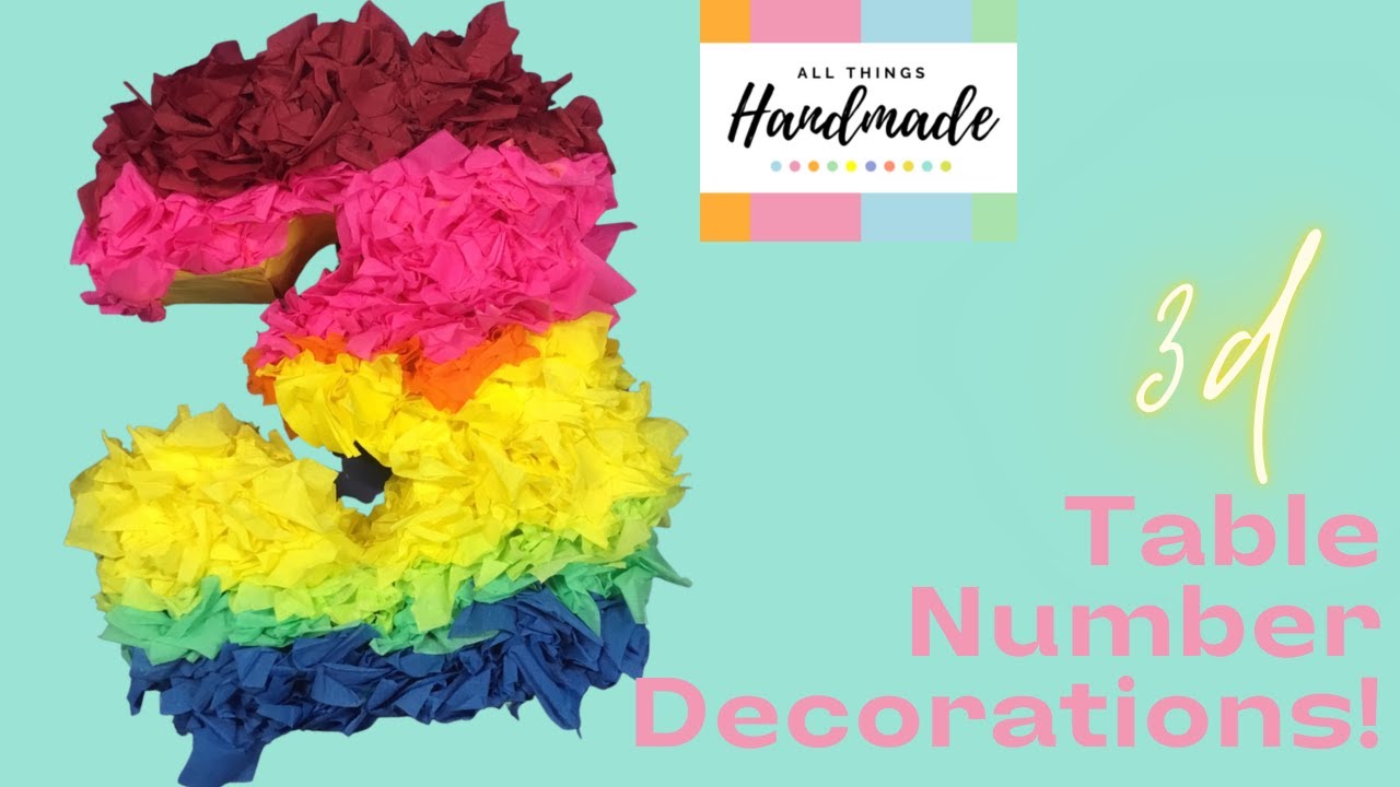 3d Party Numbers - Diy Table Top numbers Party Decor Craft - YouTube