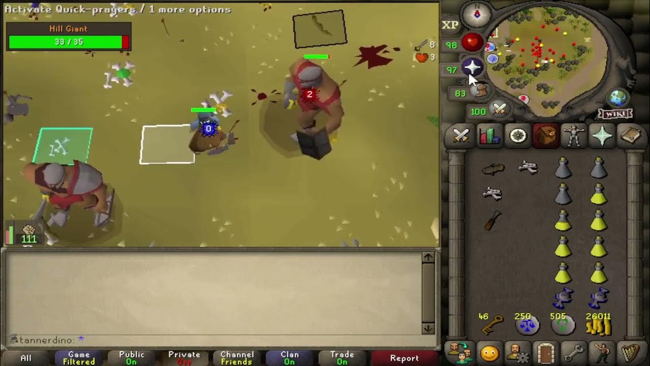 Efficient Hill Giants with RPG switching (3 bone) - 55k/hr - YouTube