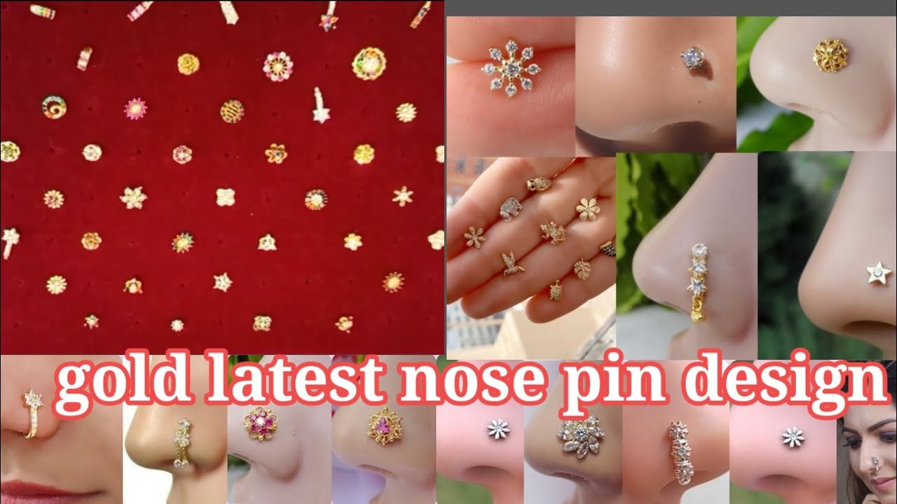 gold nose pin idea latest new nose pin design idea || - YouTube