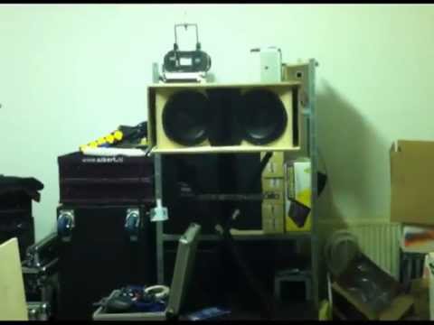 DIY / home made 2x 10", 2x 1,75" line array, first test. - YouTube