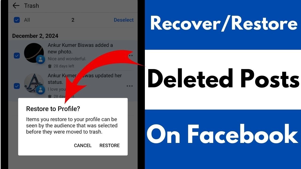 How To Recover Deleted Posts, Photos, Videos On Facebook | Facebook ...