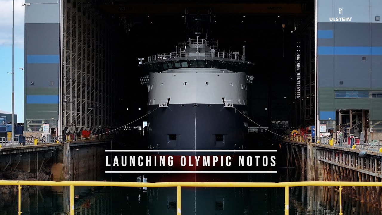 Launching the CSOV Olympic Notos at Ulstein Verft - YouTube