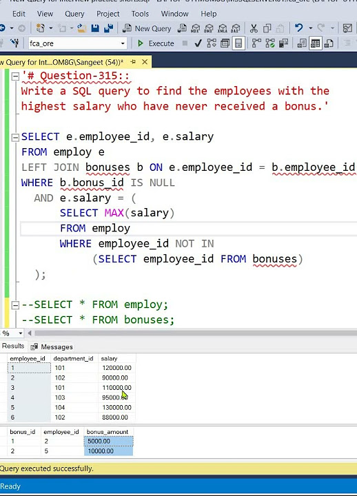 SQL Interview Question 315 | #shorts #ytshorts #youtubeshorts #sql #mysql #interview ...