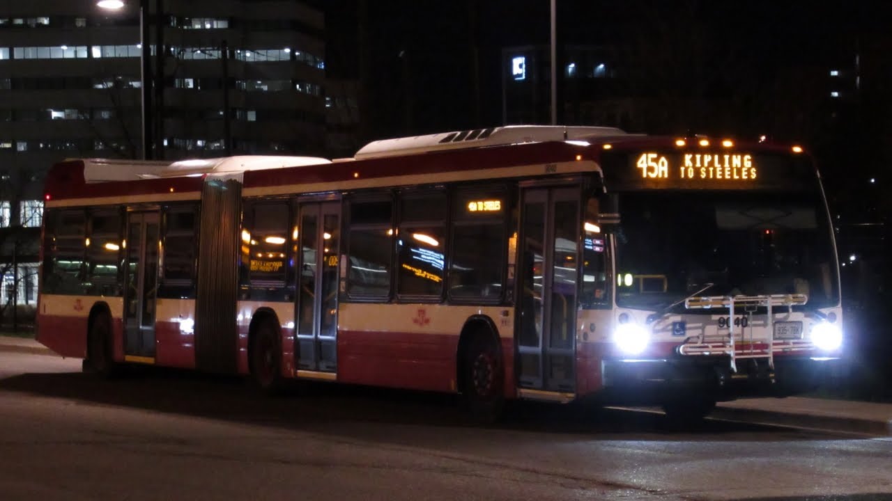 [Rare] TTC NovaBUS LFS Articulated 9040 Ride (Route 45A Kipling) - YouTube
