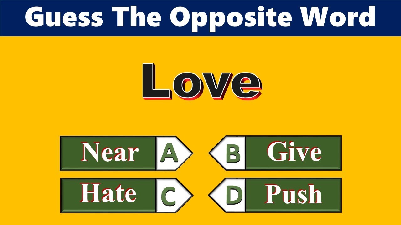 Guess The Opposite Word l NY Quiz Channel - YouTube