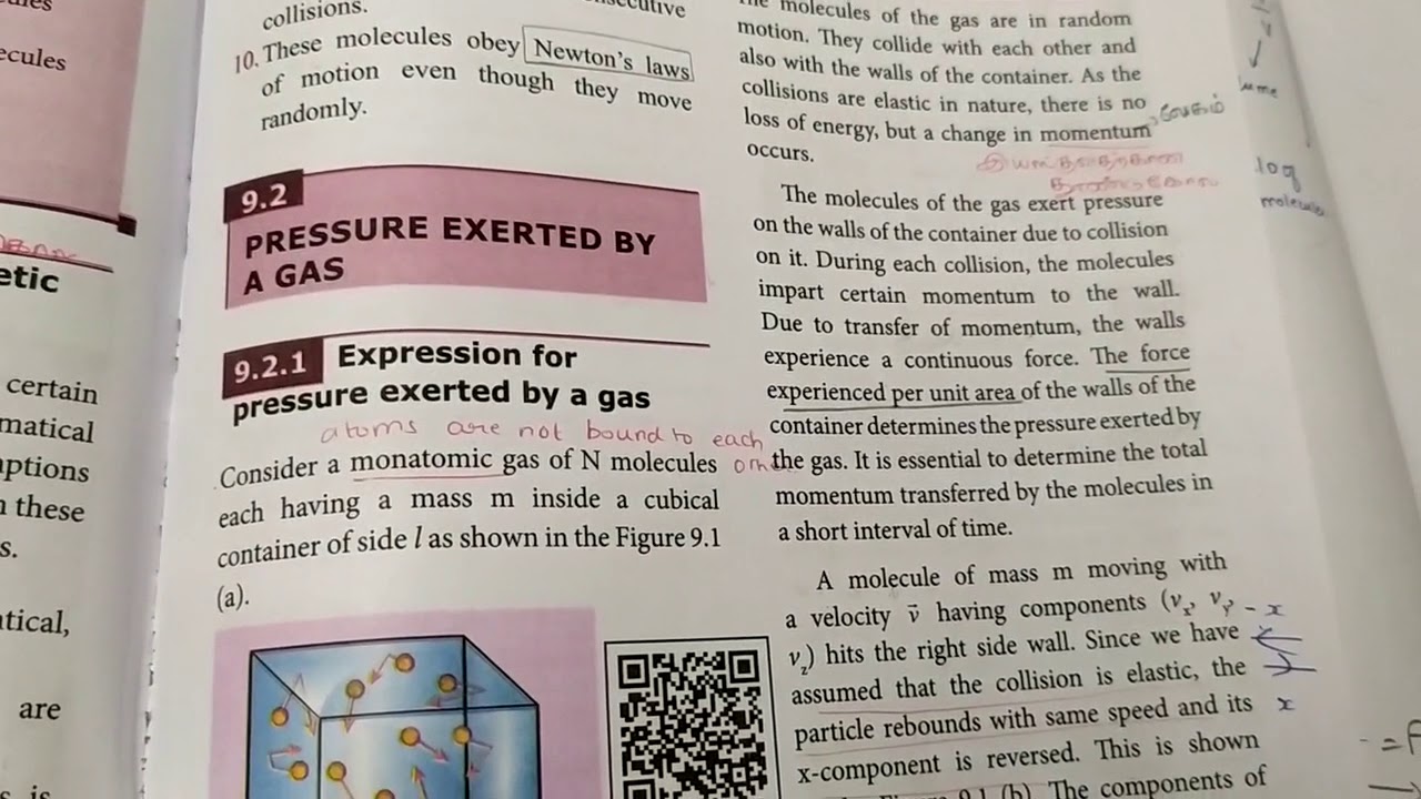 11th physics... Expression for pressure exerted by a gas 2... Kinetic ...