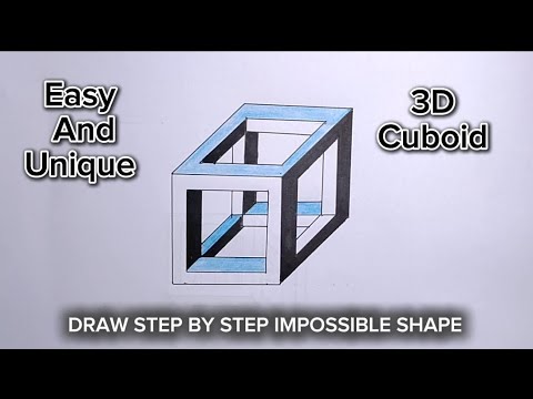 3D CUBE 👉 HOW TO DRAW AN IMPOSSIBLE CUBOID || 3D Cube Step by step # ...