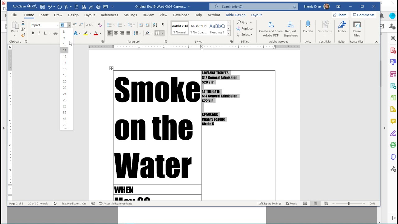 WORD 2019-Word CH 3 Capstone Smoke Steps 7 13 - YouTube