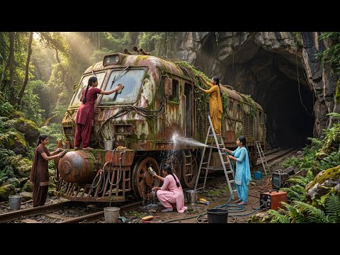 5 Village Girls Discover Giant Flying Train in Secret Cave! ✈️🚆 Restored #villagestory 