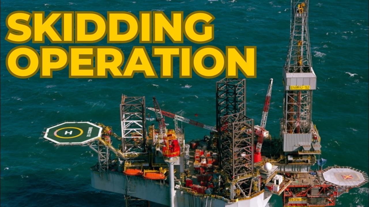 Jack-up drilling rig cantilever skidding - YouTube