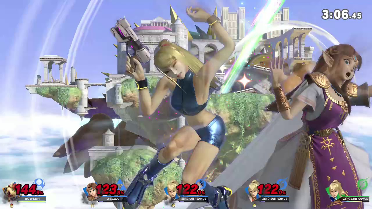 Bowser final smash on giant zelda and 3 giant zss 2 - YouTube