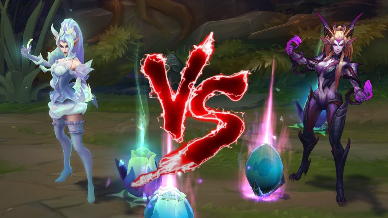 수정 장미 자이라 VS 용 소환사 자이라 롤 스킨 비교 [Crystal Rose Zyra VS Dragon Sorceress ...