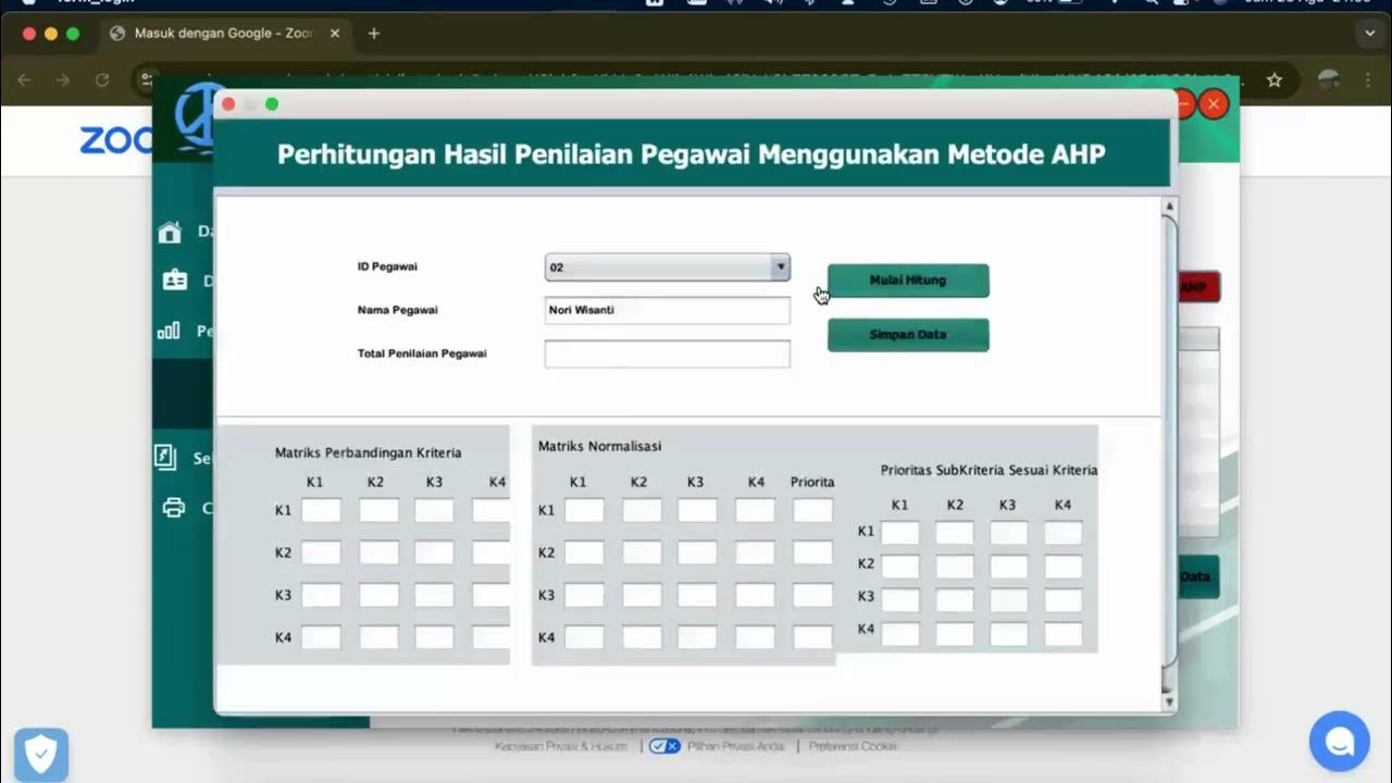 Demo aplikasi SPK penetapan pegawai yang akan dimutasi/promosi dengan metode AHP - YouTube