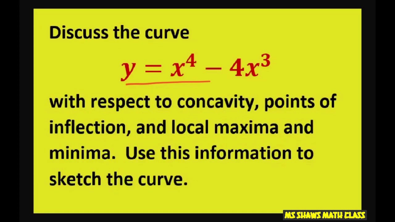 Discuss Curve Y x 4 4x 3 With Respect To Concavity Inflection Points