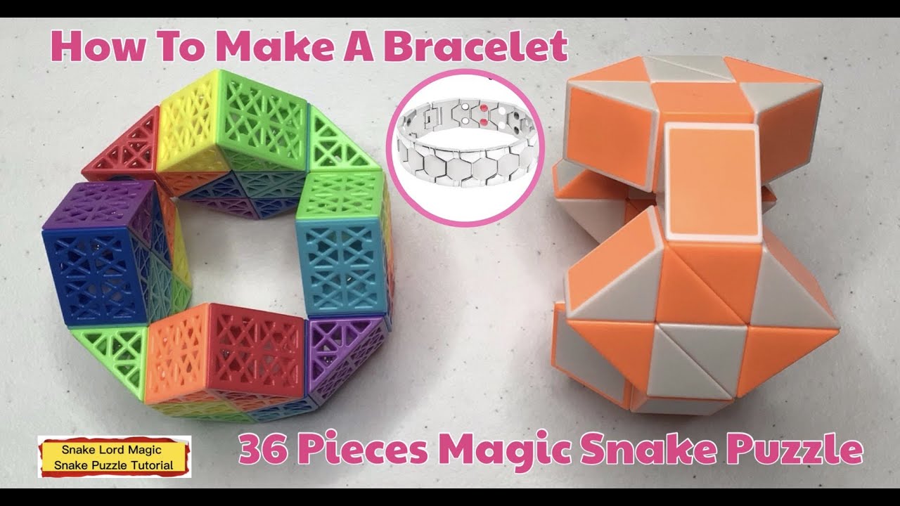 How To Make A Bracelet - 36 Pieces Magic Snake Puzzle - 魔 尺 36 段 - YouTube
