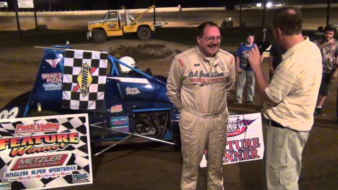 Carmen Perigo Jr. in victory lane at Path Valley Speedway 7-31-15 - YouTube