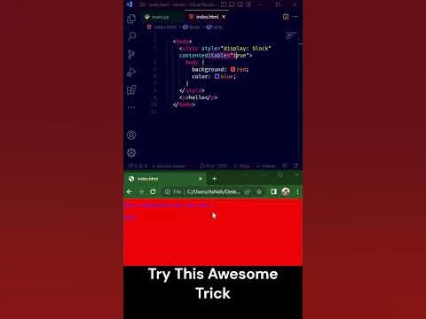 Try This Awesome HTML CSS trick | Style Tag display Block And Contenteditable - YouTube