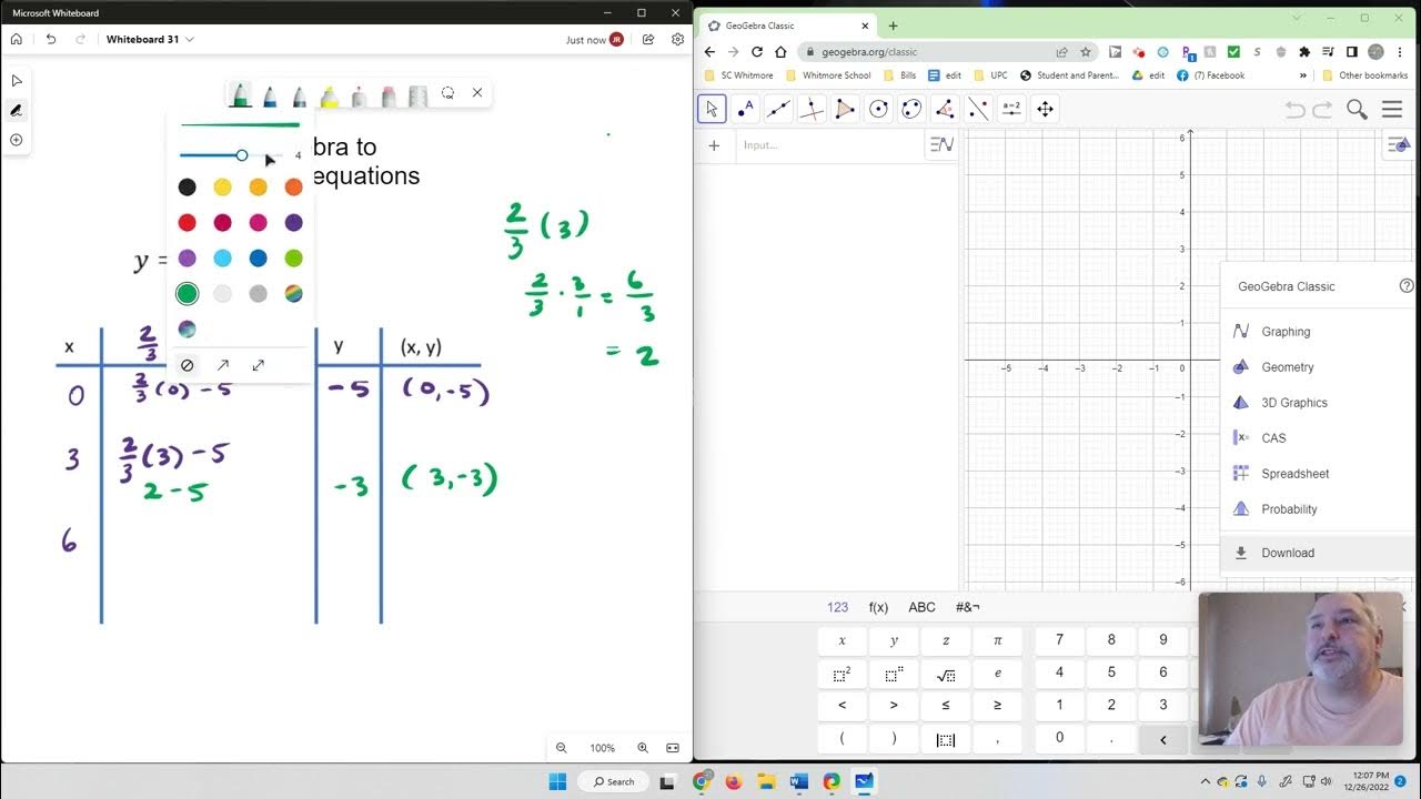Using Geogebra to Graph with a table - YouTube