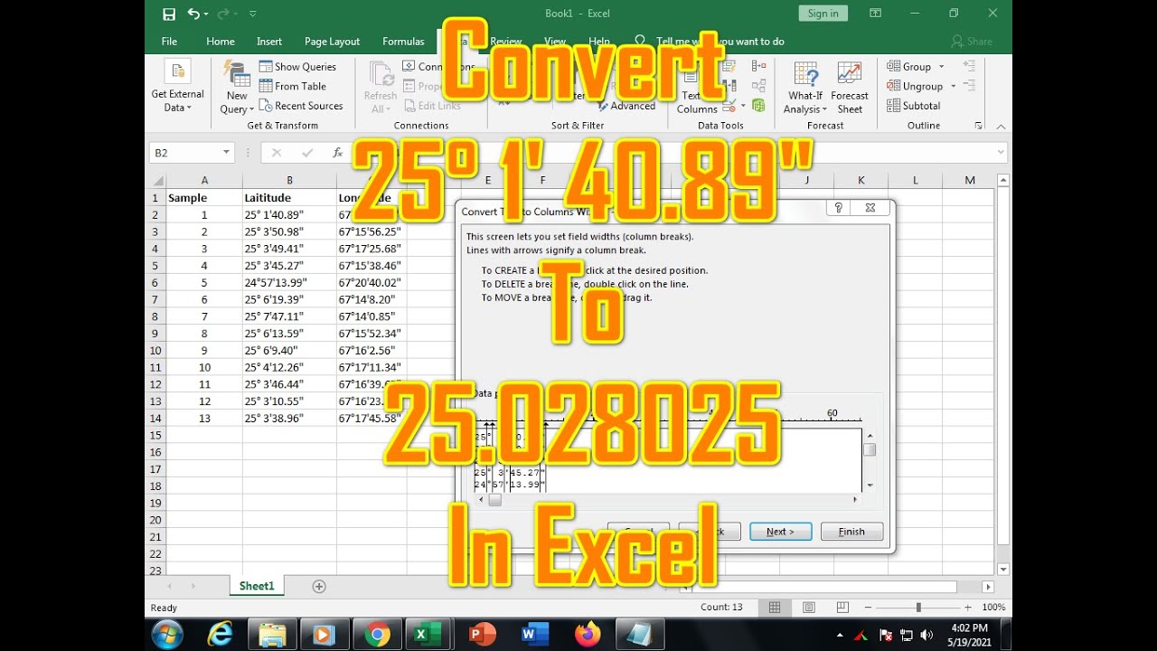 How To Convert Degree Minute Second Into A Degree Decimal In Excel how-to-convert-degree-minute-second-into-a-degree-decimal-in-excel