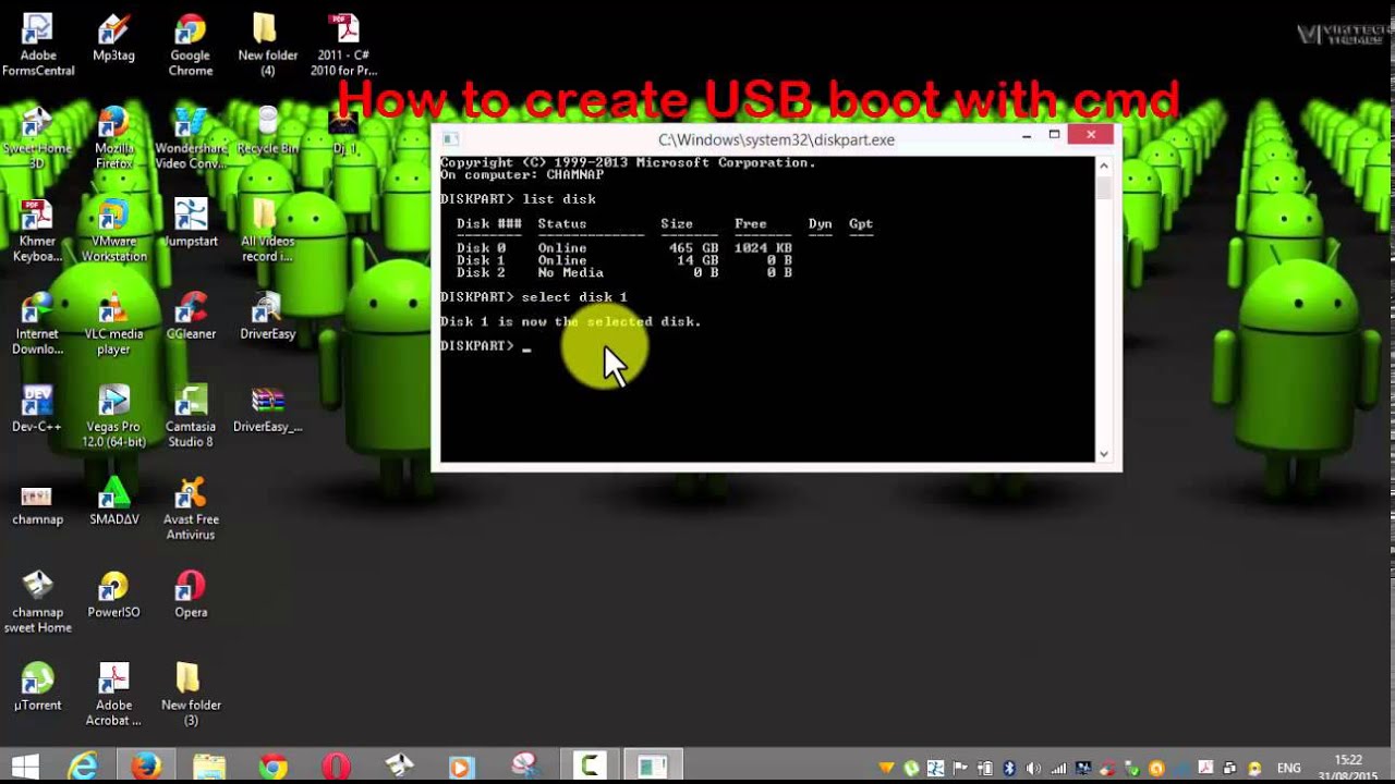 របៀបធ្វើ flash Boot ជាមូយcmd. how to create USB Boot with Cmd - YouTube