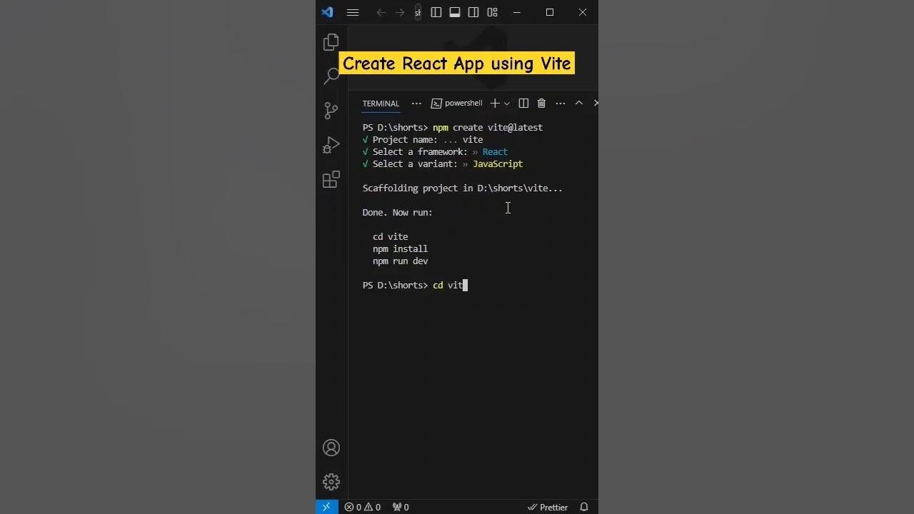 Create A React App Using Vite Js React Vitejs Coding Programming 9638