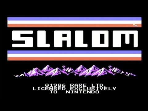 Slalom (Nintendo, Aug 1987) - NES Gameplay