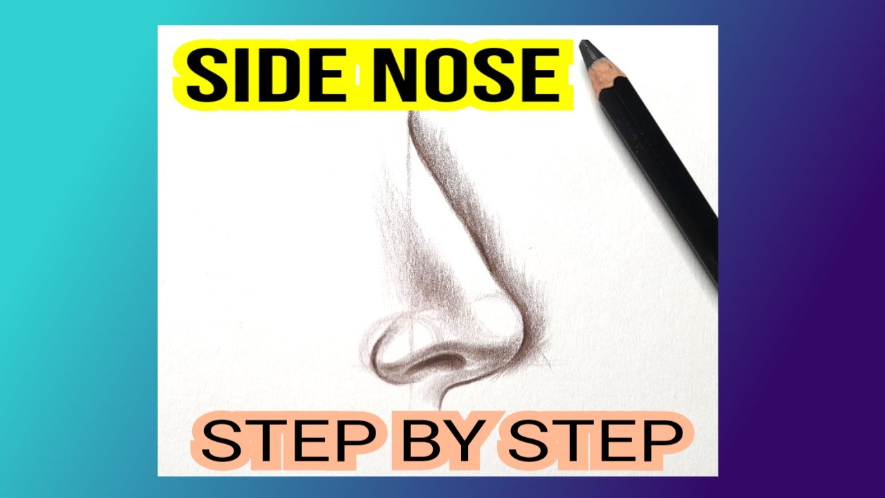 How to draw a Nose(Side view) | Nose Drawing |Step by Step Drawing ...