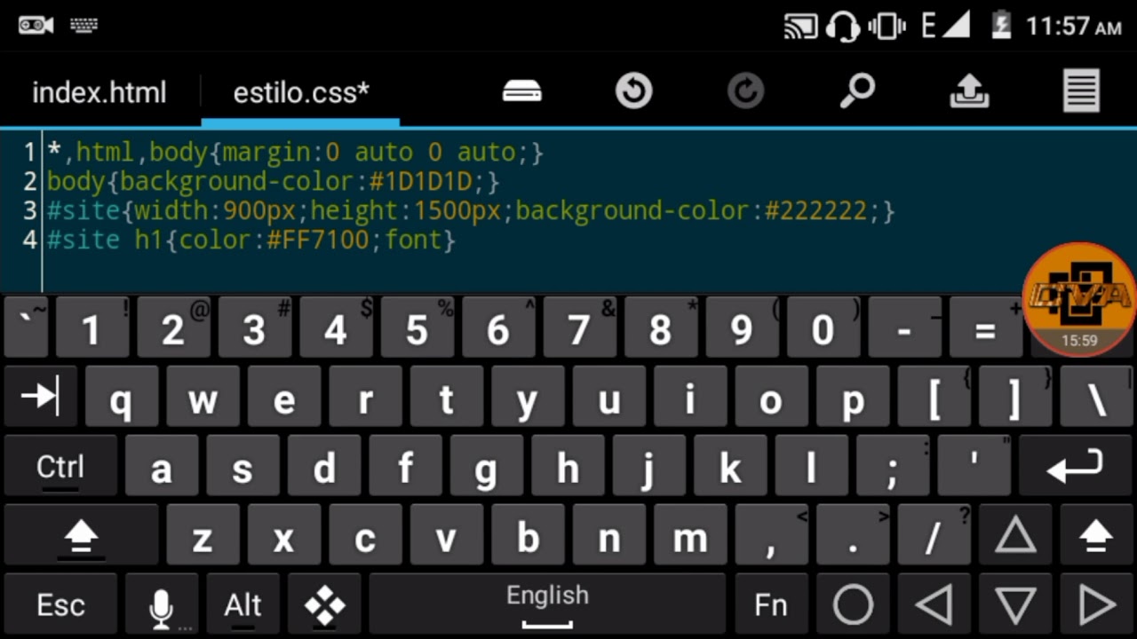 Criando Um Menu De Site Pelo Android Html E Css Time Lapse 40 Minutos Em 5 Youtube