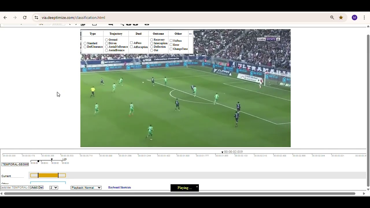 Football PASS Action Annotation Portfolio | Sports Video Data Labeling ...