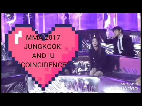 BTS JUNGKOOK . JK and IU  NOT EDITED COINCIDENCE AT MAMA 2017 #FANCAM #KooKU moments