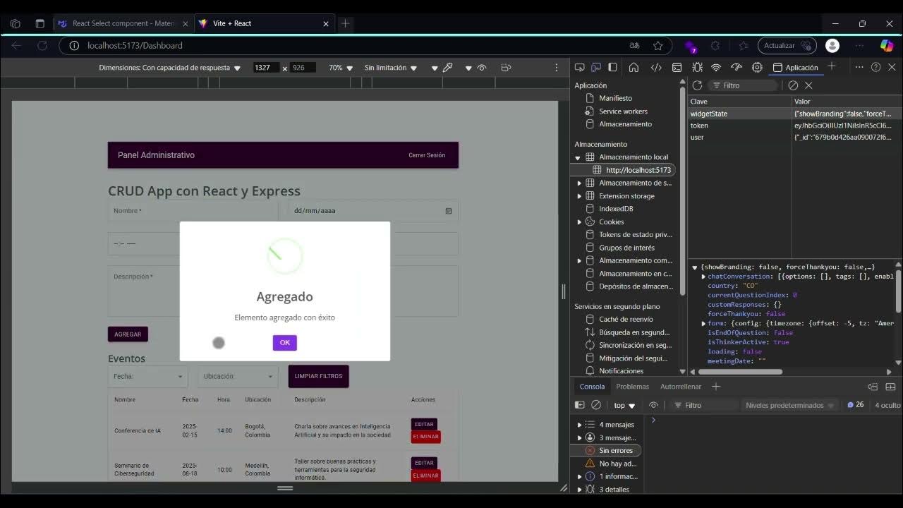 App Gestión de Eventos con React, Node.js y MongoDB | CRUD Completo + Autenticación JWT - YouTube