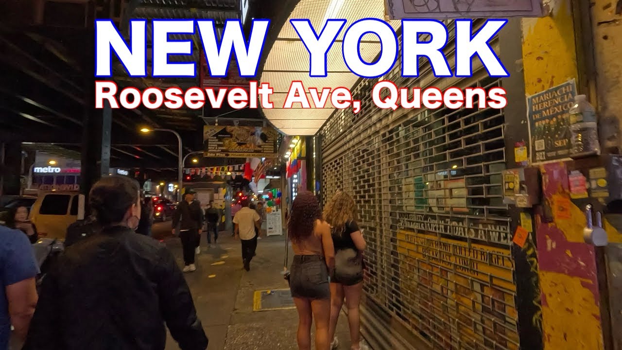 NEW YORK CITY Walking Tour [4K] - Roosevelt Avenue Queens NYC - Sunset ...