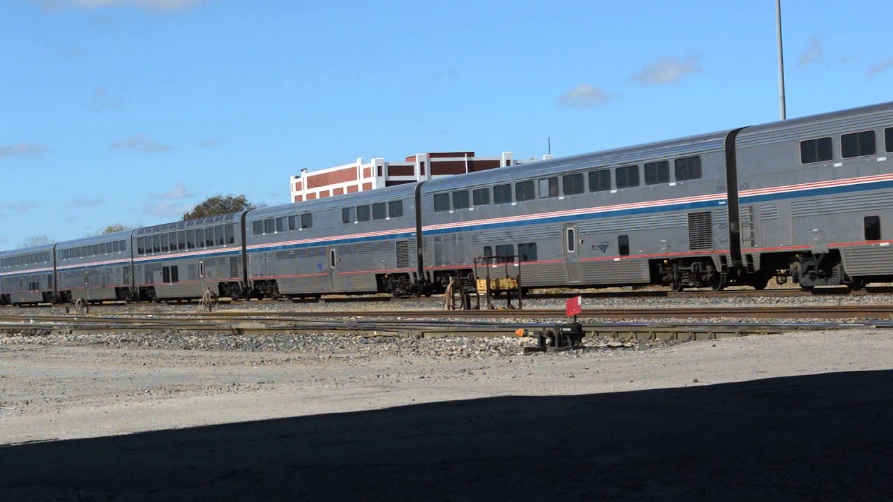 Amtrak Texas Eagle with Private Charter Cars Taylor, Texas 11/29/14 ...