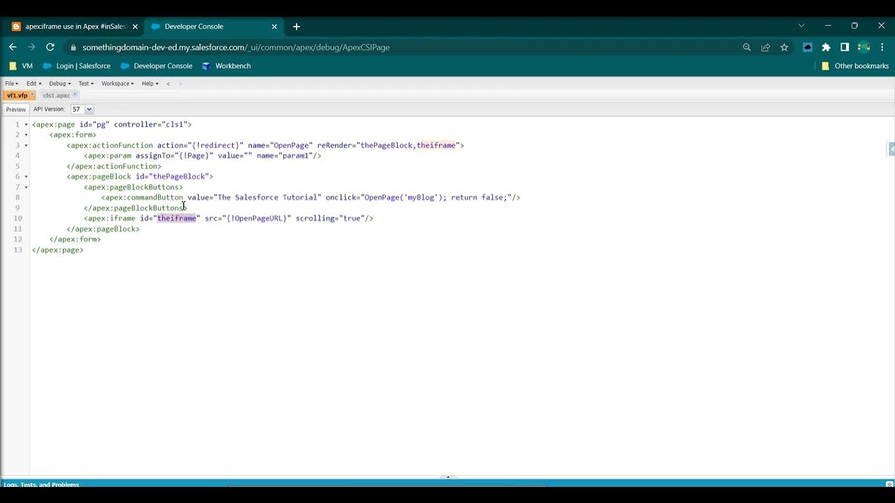 Iframe Use In Apex Insalesforce Youtube