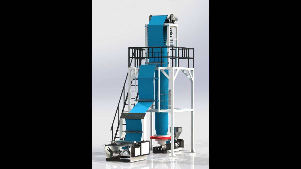 Biodegradable blown film making machine - YouTube