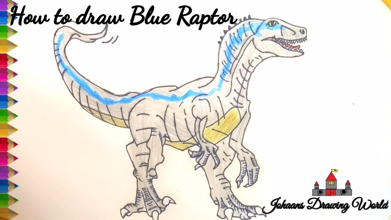 DRAW A BLUE RAPTOR - YouTube