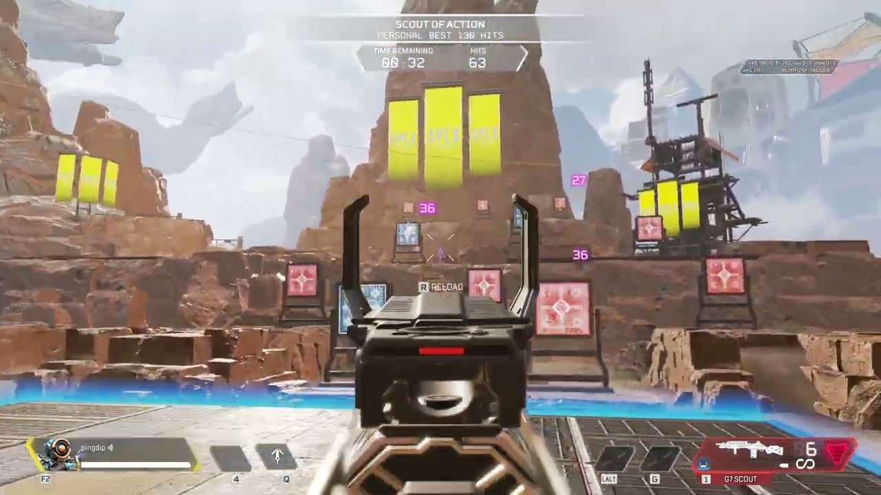 Apex Legends Firing Range G7 Scout Challenge 137 points - YouTube