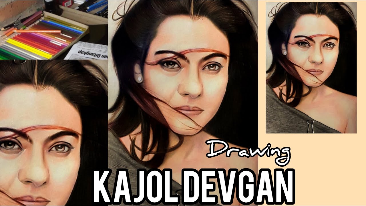 Drawing KAJOL DEVGAN| how to draw colored pencil | Josevic Al - YouTube