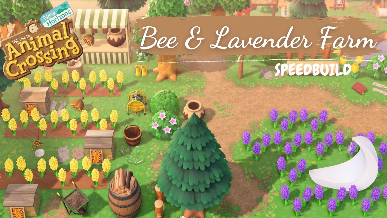 Creating a Bee and Lavender Farm || SPEEDBUILD || ACNH - YouTube
