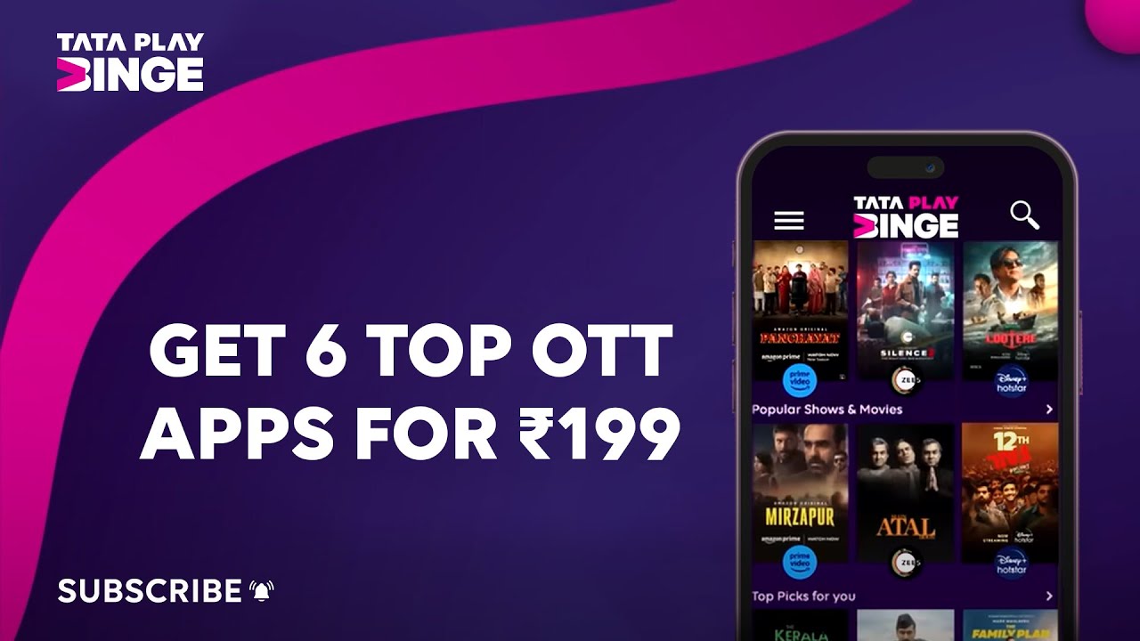 Tata Play Binge | Amazing Offer! 🎉 | Get 6 Top OTT Apps for ₹199 on ...