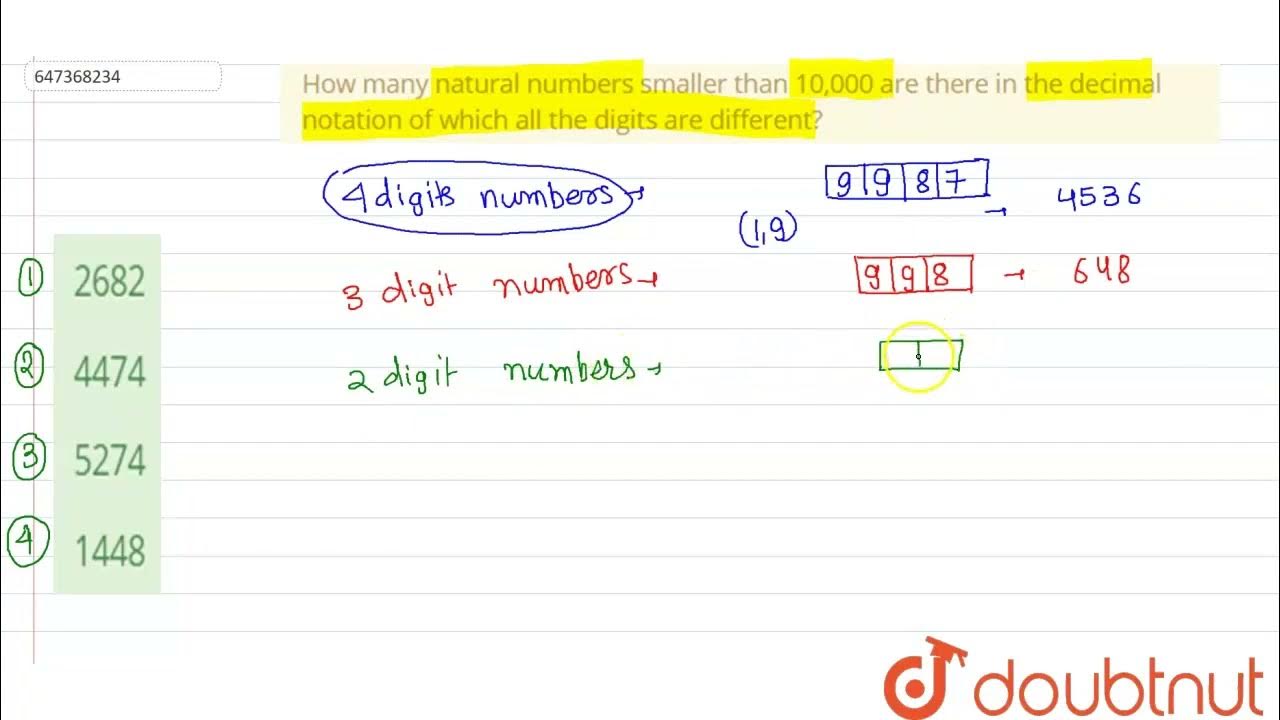 How many natural numbers smaller than 10,000 are there in the decimal ...