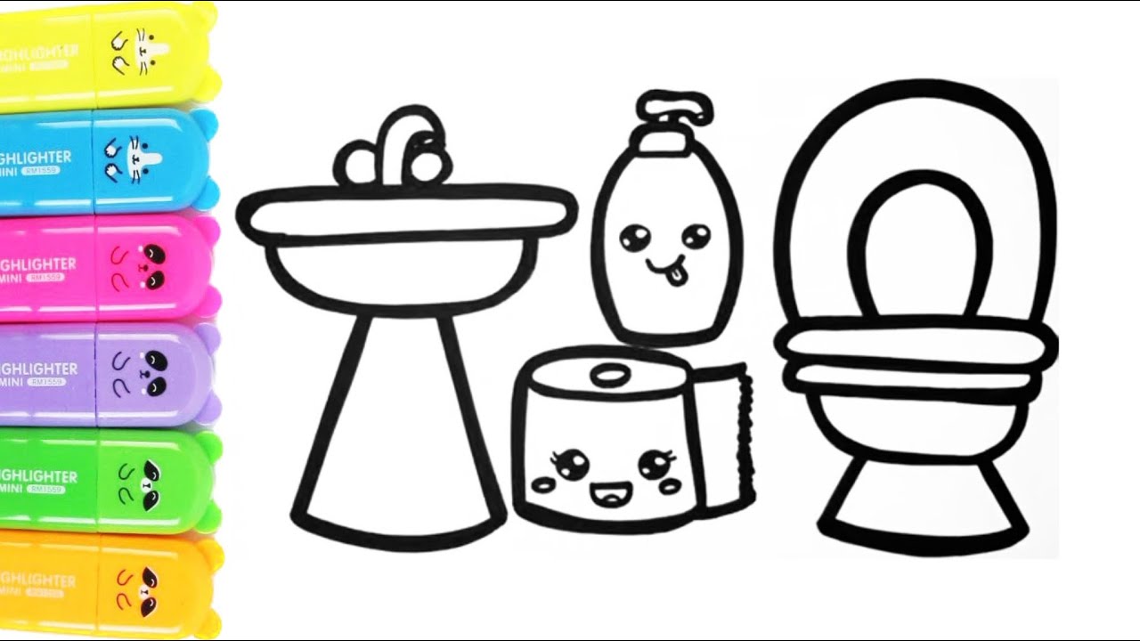How to Draw cute and easy Bathroom // Easy Drawing, Painting and ...