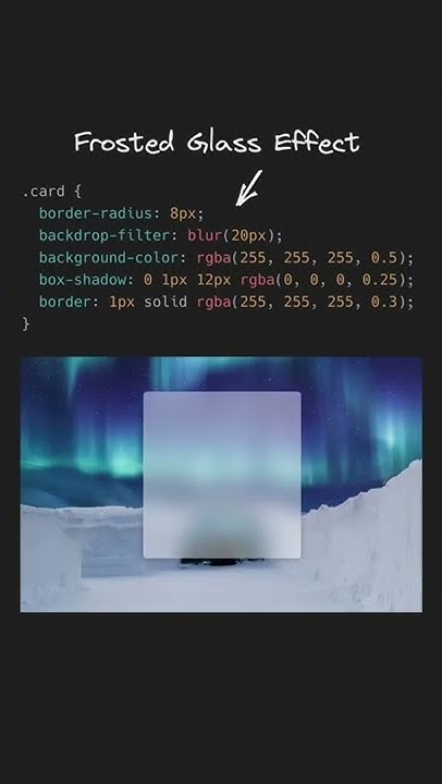 How to make a frosted glass (glassmorphism) effect in CSS - YouTube