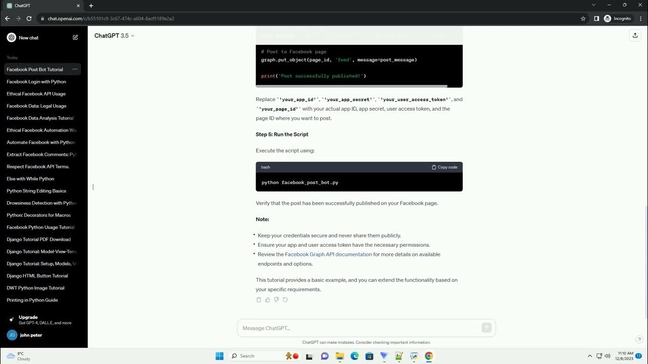 facebook post bot python - YouTube