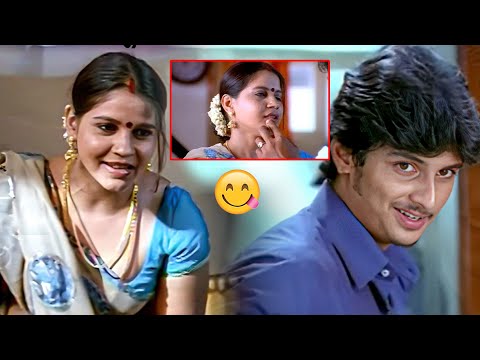 Jiiva Flirts with An Aunty | Simham Puli Telugu Movie Scenes | Divya Spandana Latest Romantic Videos
