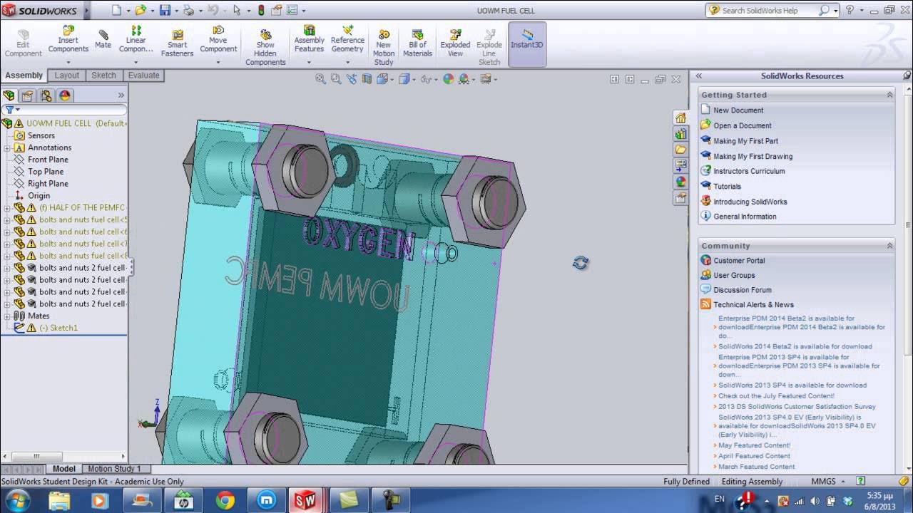 PEMFC ARDUINO ROBOT 3D MODELLING IN SOLIDWORKS - YouTube