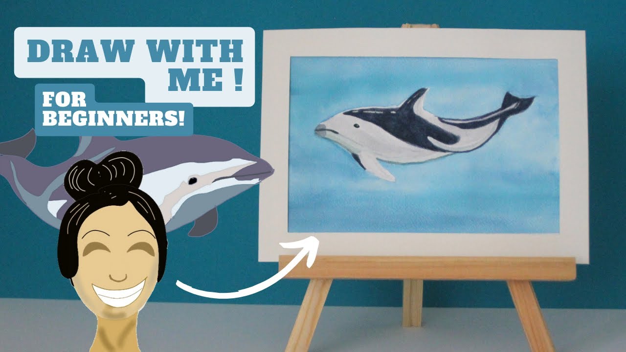How to draw a dolphin ? - The dusky dolphin - YouTube